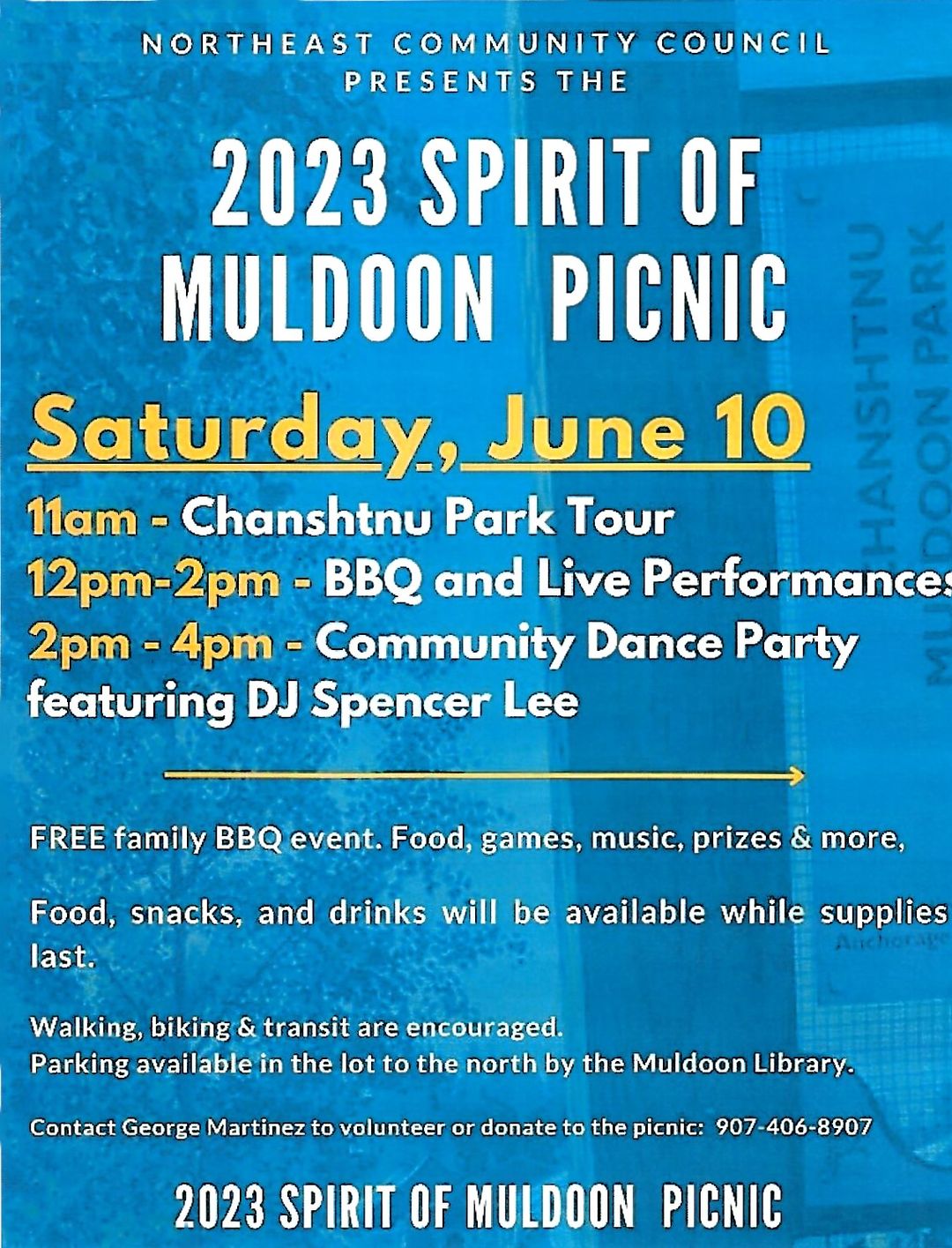 Spirit of Muldoon Picnic June 10 at Chanshtnu Muldoon Park – I Love Muldoon